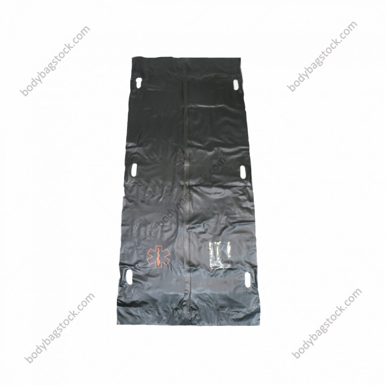 BLACK CHLORINE-FREE BODY BAG -with ID pocket - 6 HANDLE - ADULT SIZE ...
